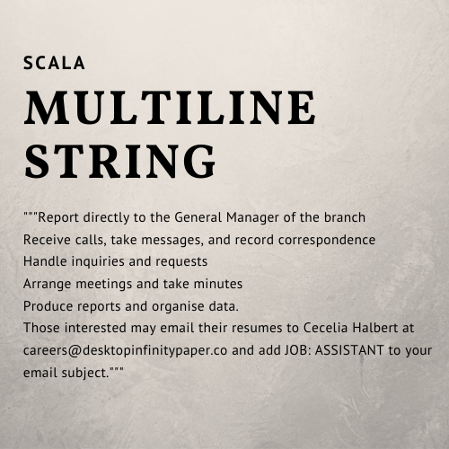 Thecodersstop Multiline Strings In Scala